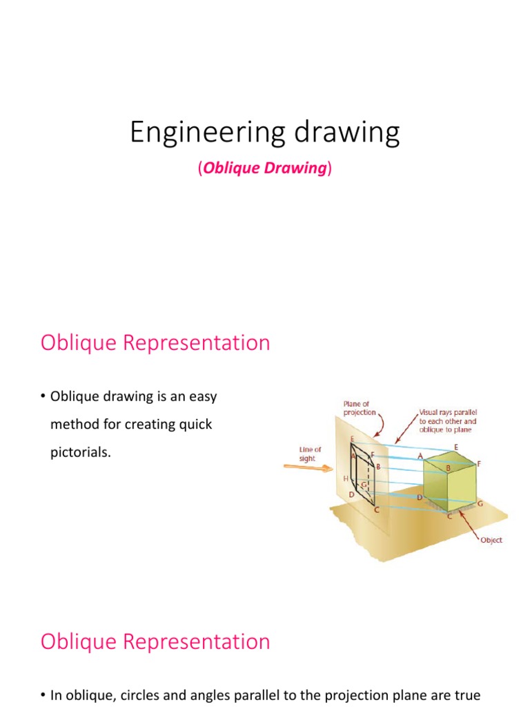 Oblique Drawing Techniques in Engineering | PDF | Angle | Ellipse