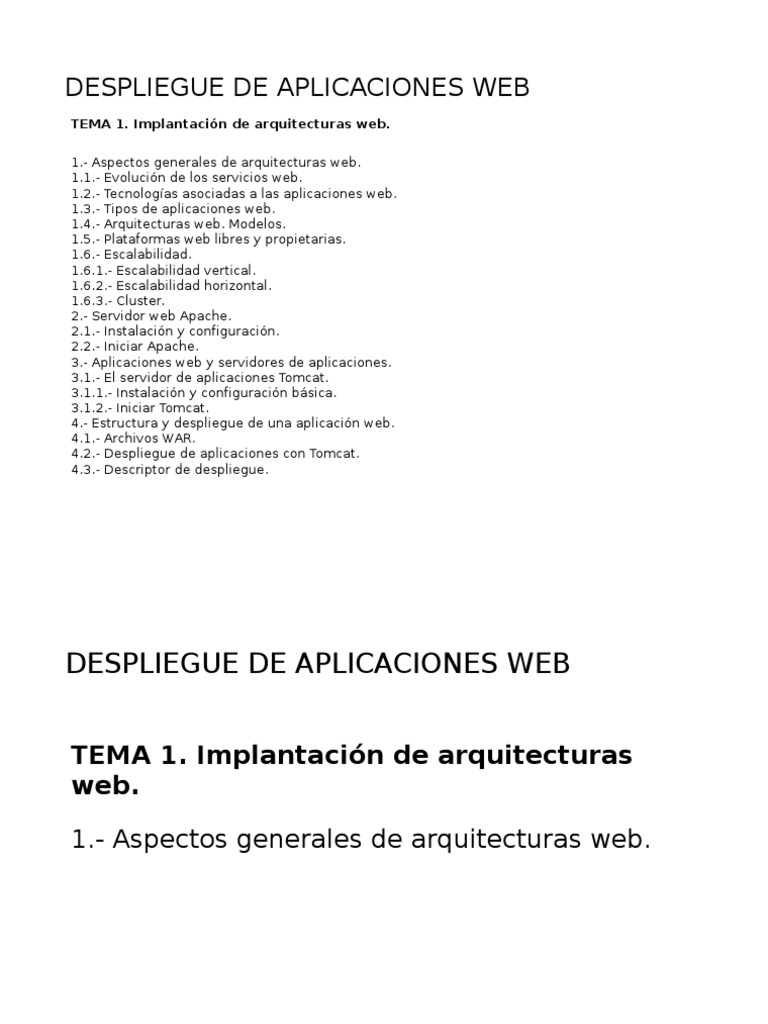 Tema 1. Implantación de Arquitecturas Web | PDF | Páginas del servidor ...
