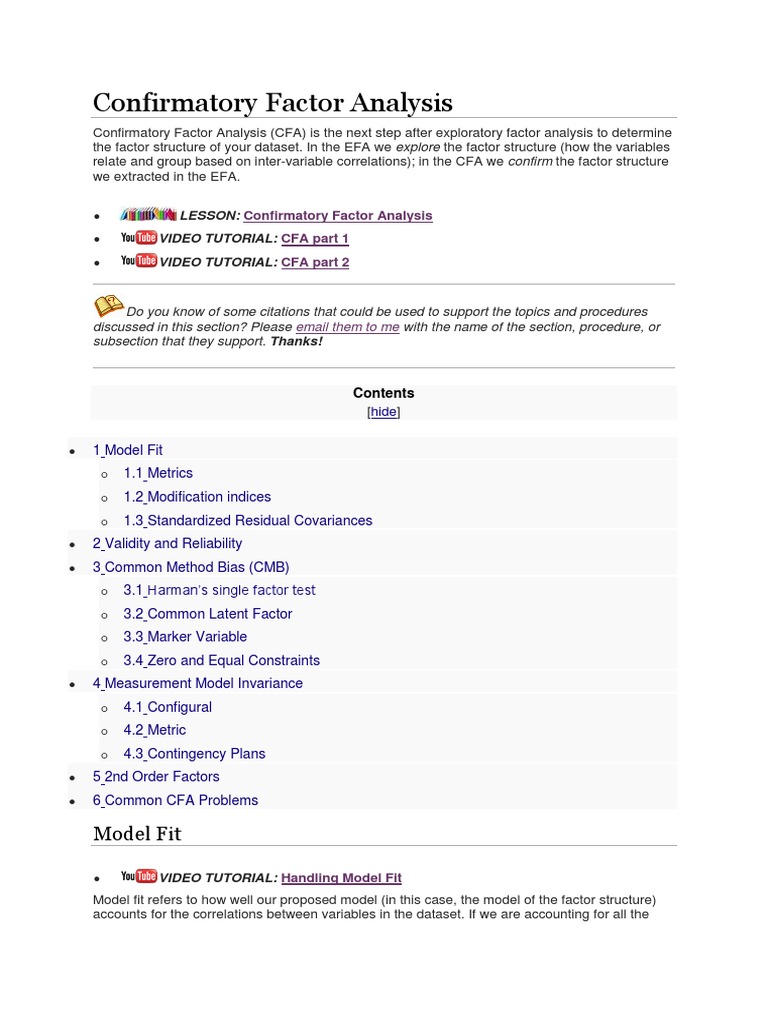 Confirmatory Factor Analysis | PDF | Factor Analysis | Principal ...