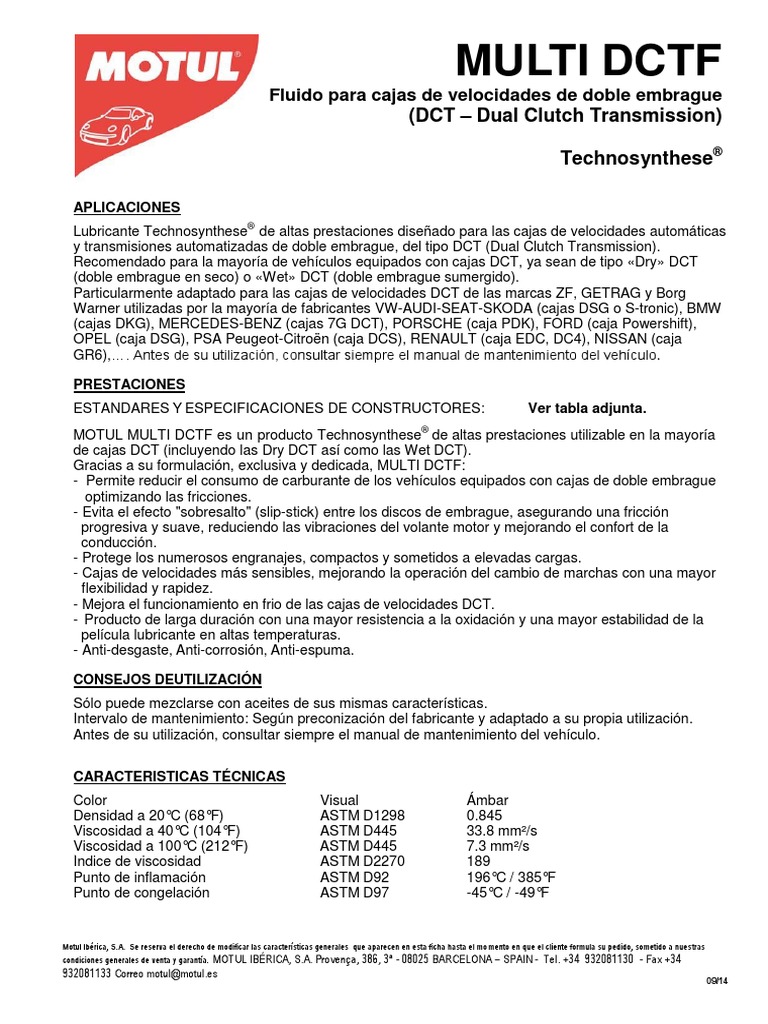 Multi DCTF 28E 29 0914 | PDF | Embrague | Fabricantes de vehículos de motor