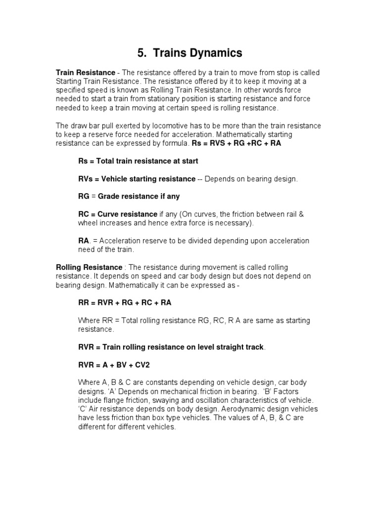 Locos Train Dynamics | PDF | Locomotives | Transmission (Mechanics)