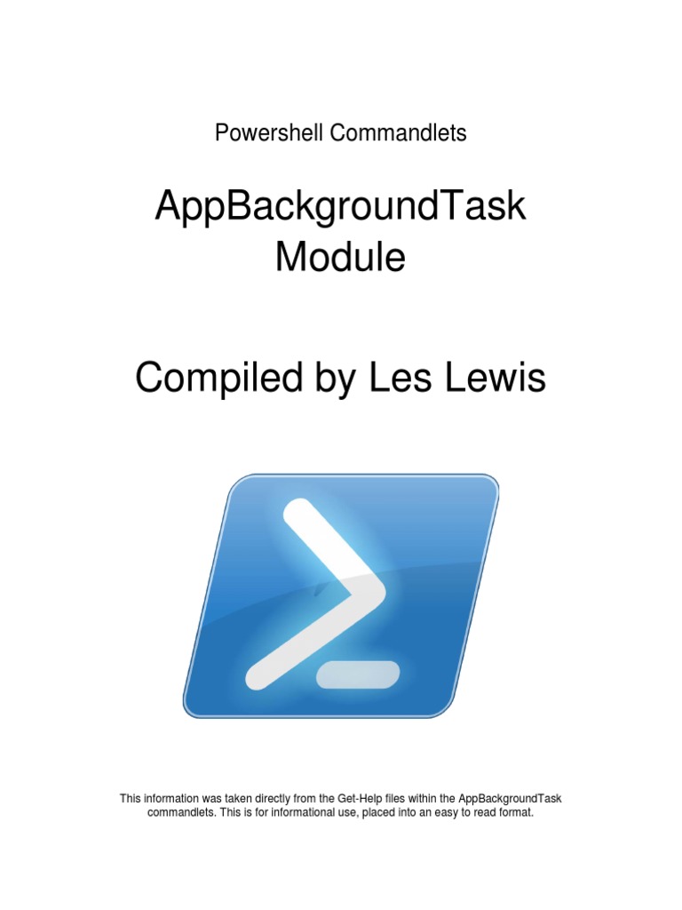 Powershell Commandlets - AppBackgroundTask Module | PDF | Parameter (Computer Programming ...