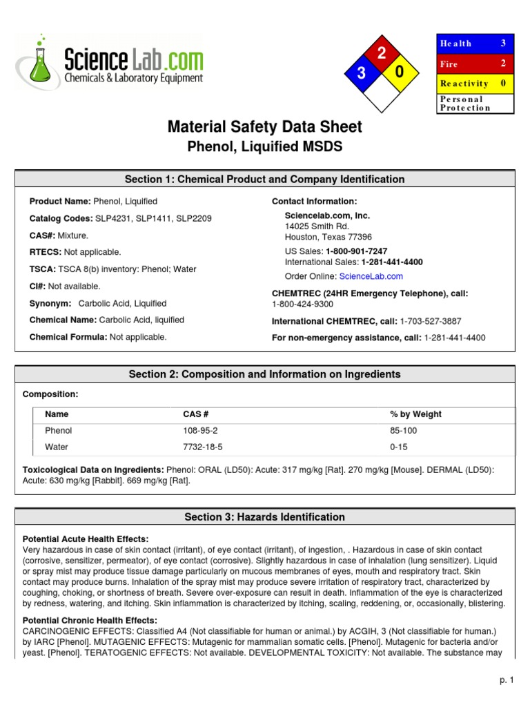 Msds | PDF | Toxicity | Corrosion