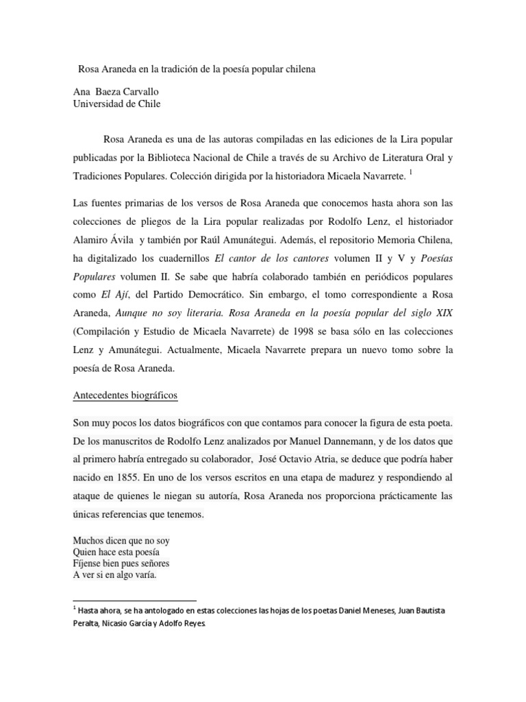 Rosa Araneda | PDF | Poesía | Mujer
