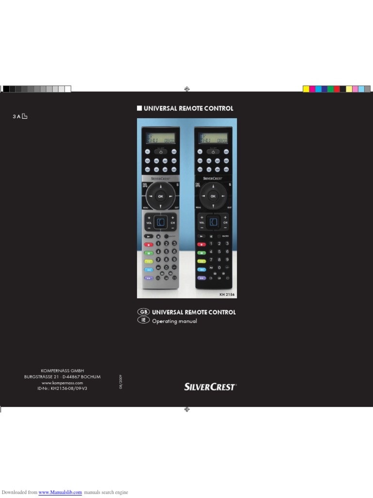 Silvercrest KH 2156 | PDF | Battery (Electricity) | Remote Control