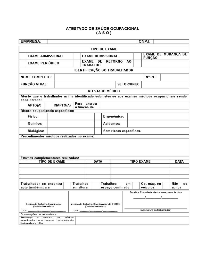 Modelo de Aso HBS | Download grátis PDF | Bem-estar | Médico