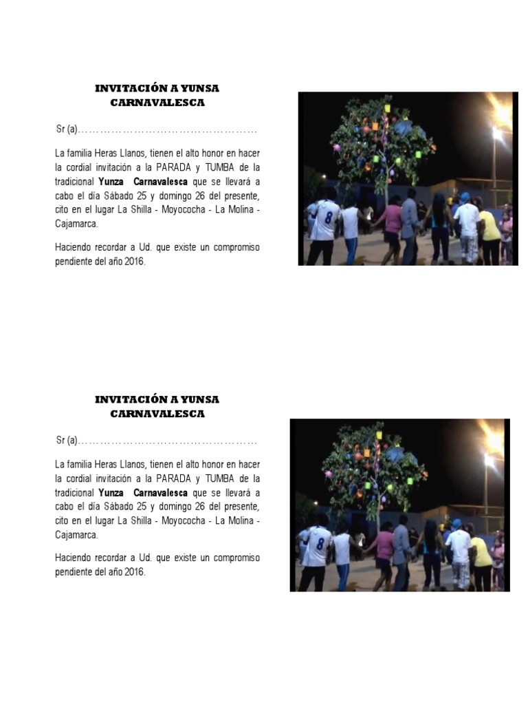 Invitación a la Yunza Carnavalesca | PDF
