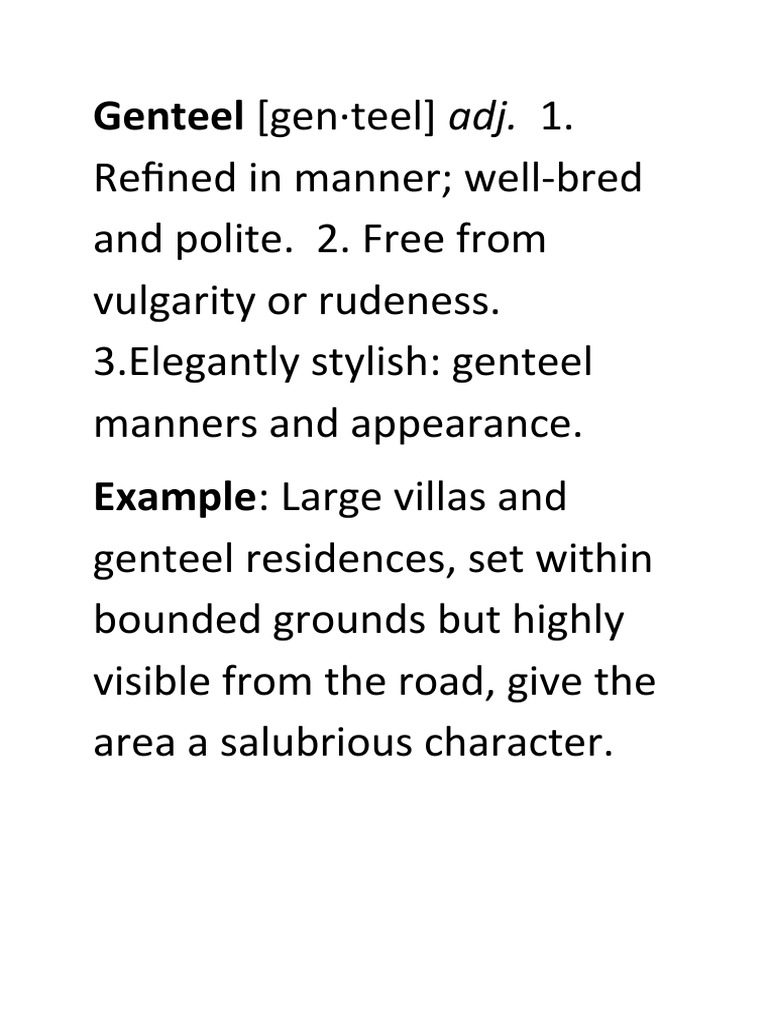 Genteel | PDF
