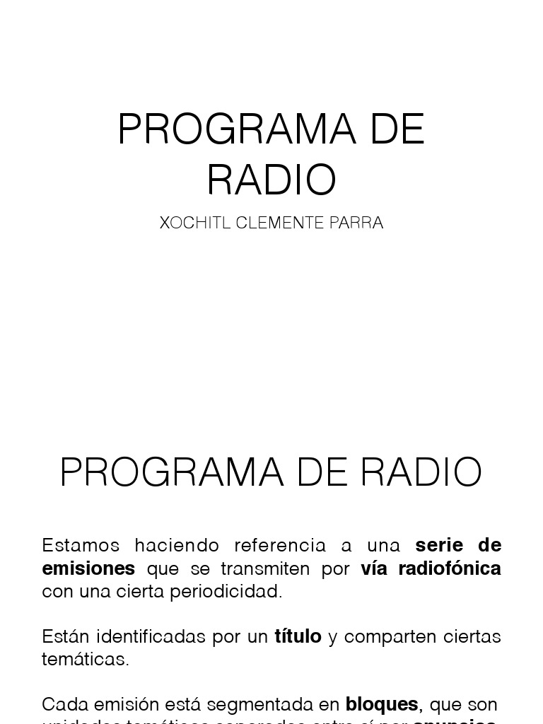 Estructura y Tipos de Programas de Radio | PDF | Radio | Sonido