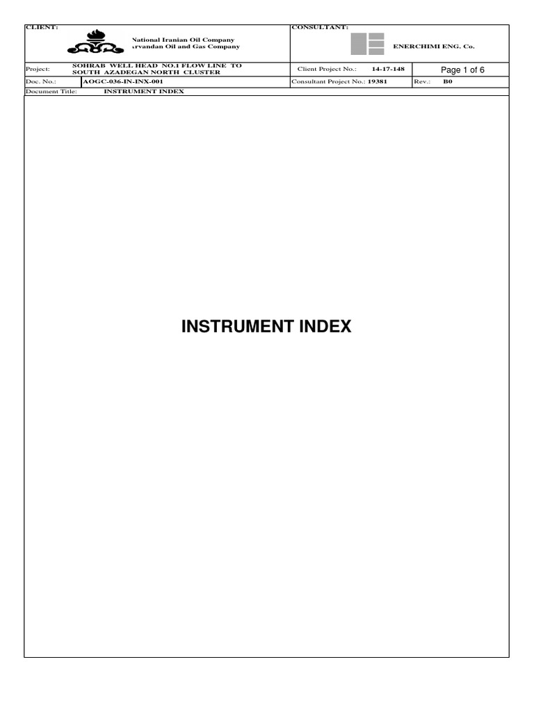 Instrument Index: Page 1 of 6 | Download Free PDF | Gas Technologies ...