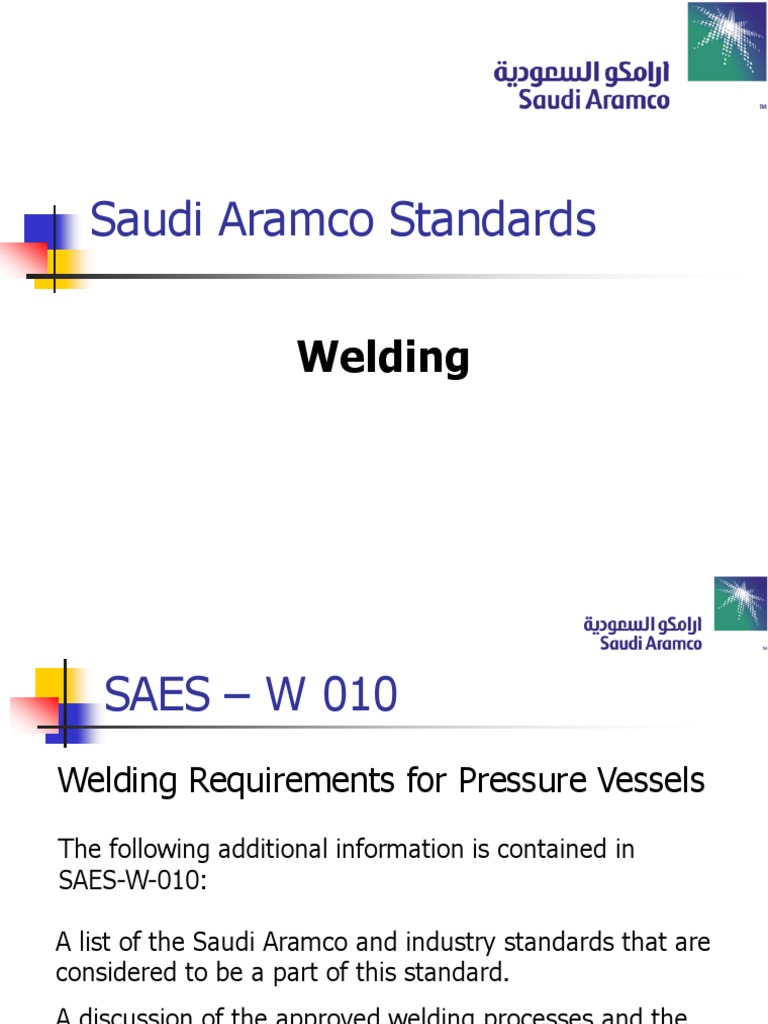 Saudi Aramco Standards: Welding | PDF | Welding | Construction