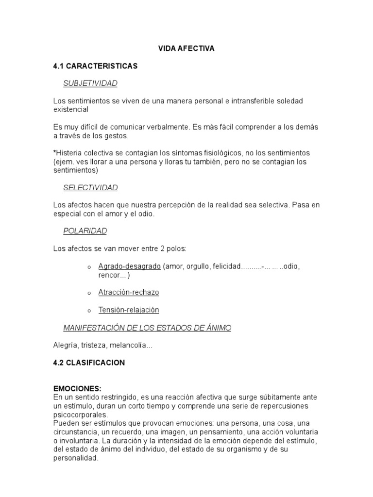 Vida Afectiva | PDF