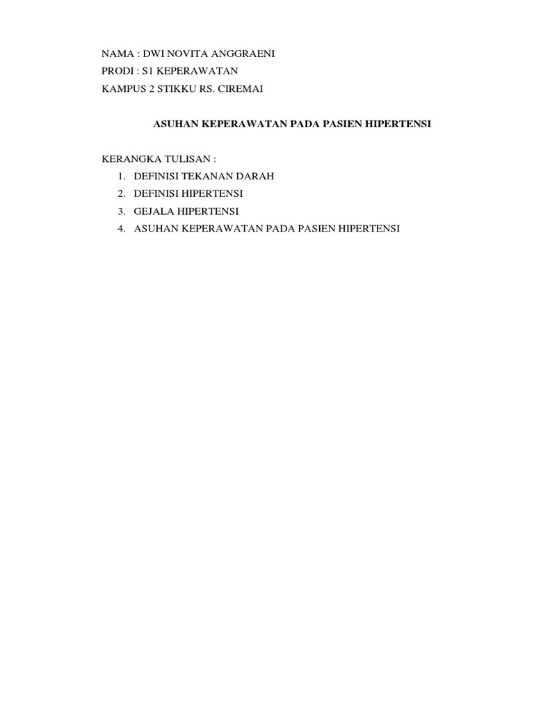 Asuhan Keperawatan Hipertensi Revisi | PDF