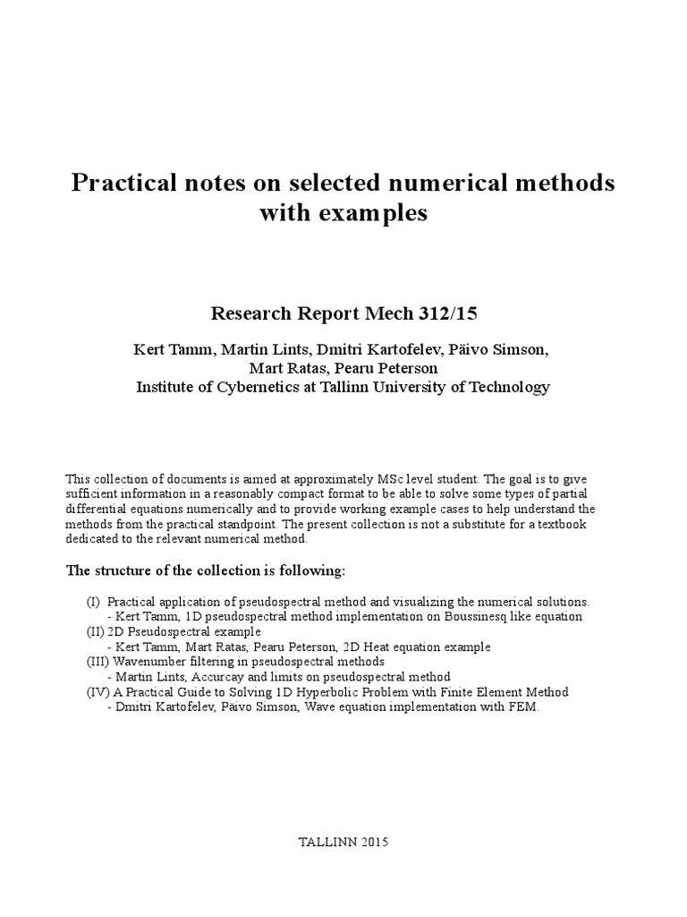 Practical guide to solving PDEs with spectral and finite element methods | PDF | Fourier ...