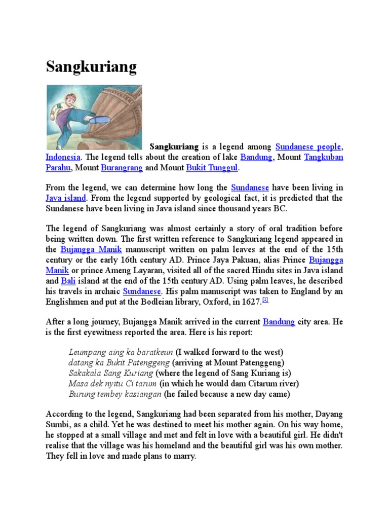 Sangkuriang Pdf Cultural Anthropology Traditional Stories