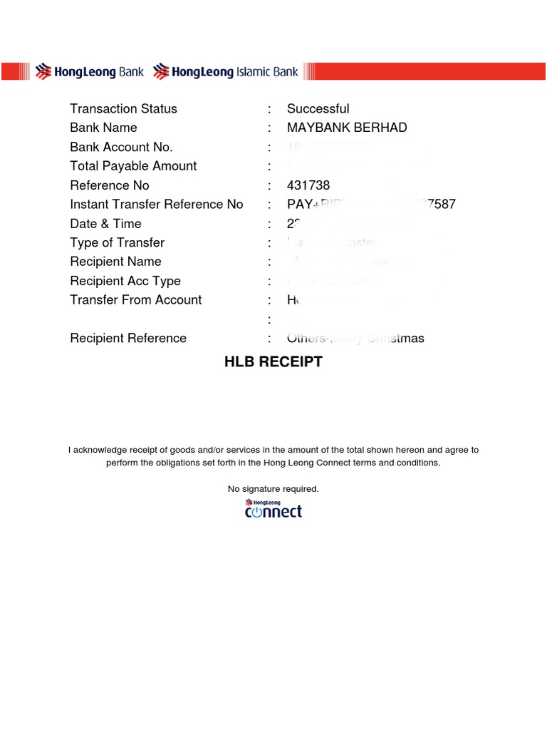 HLB Receipt | PDF | Finance & Money Management