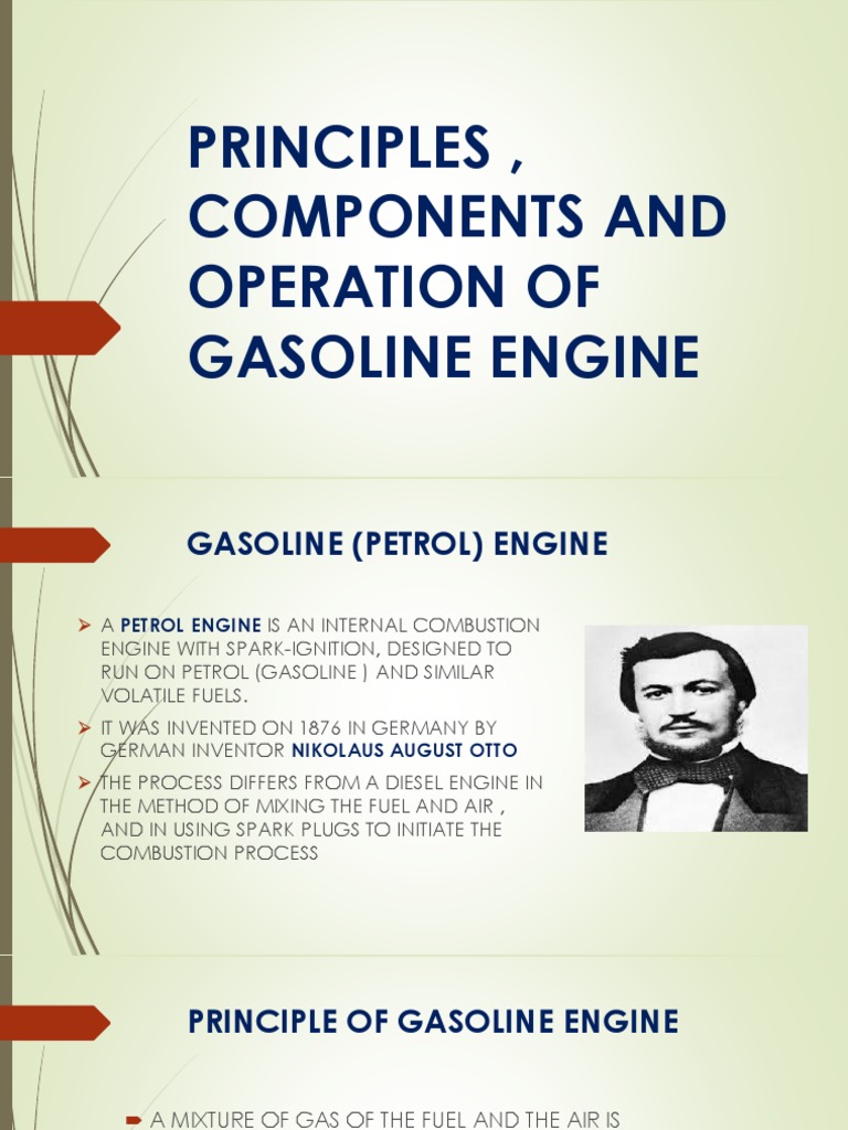 Principles, Components and Operation of Gasoline Engine | PDF ...