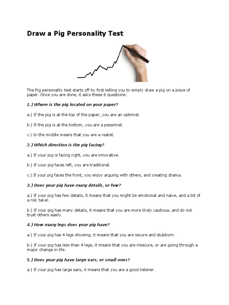 Draw A Pig Personality Test | PDF | Language Arts & Discipline | Self ...