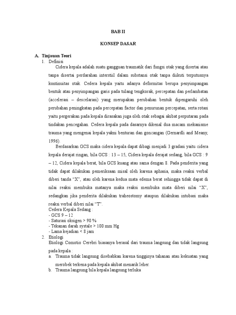 BAB II Contusio Cerebri | PDF