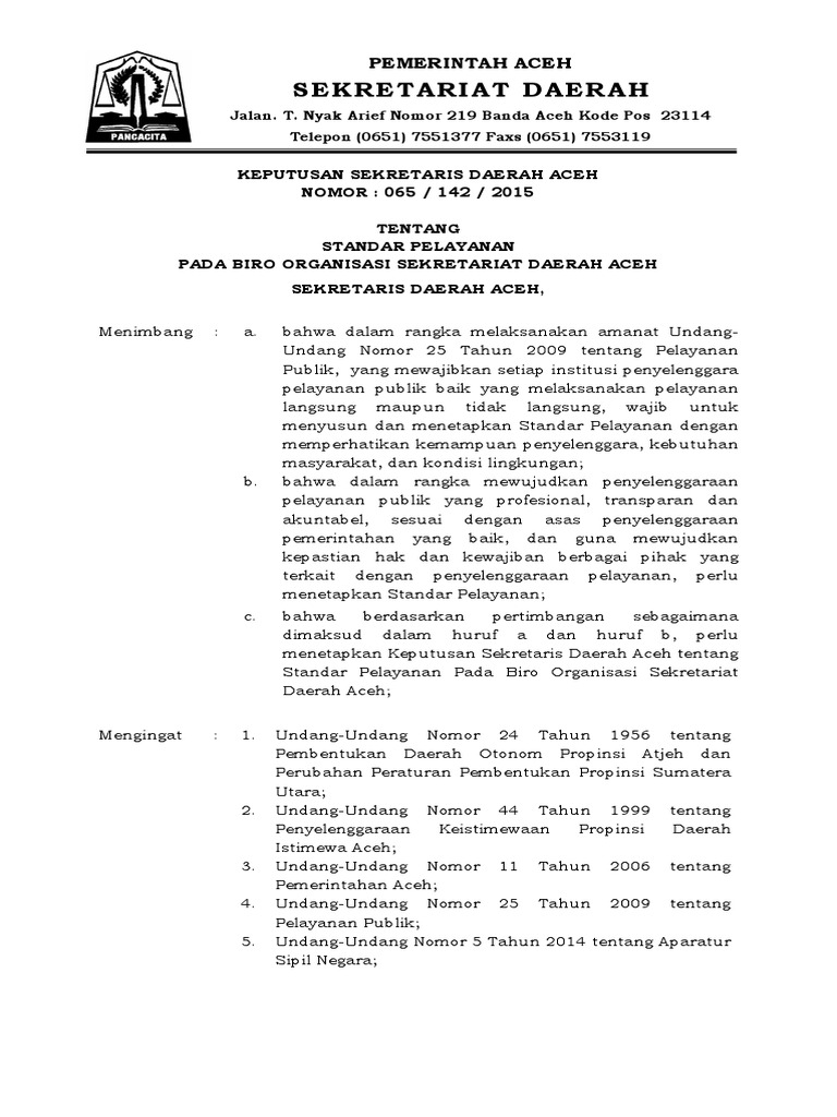 Contoh SP Biro Organisasi 2015 | PDF