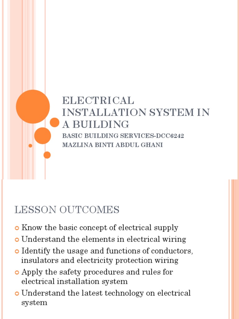 Electrical Installation Basics in Buildings | PDF | Electrical Wiring ...