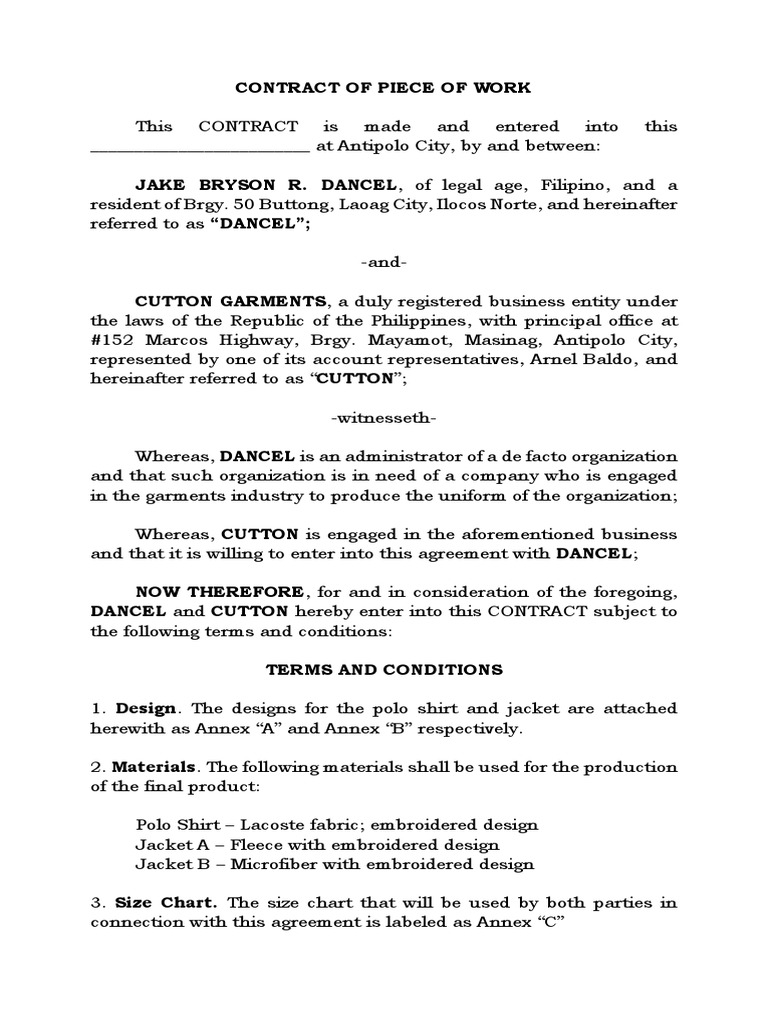 Contract of Piece of Work - Cutton | PDF | Arbitration | Virtue