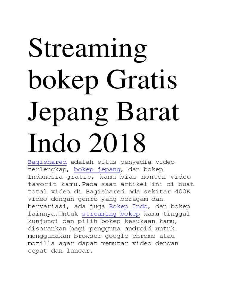 Streaming Bokep Gratis Jepang Barat Indo 2018 | PDF