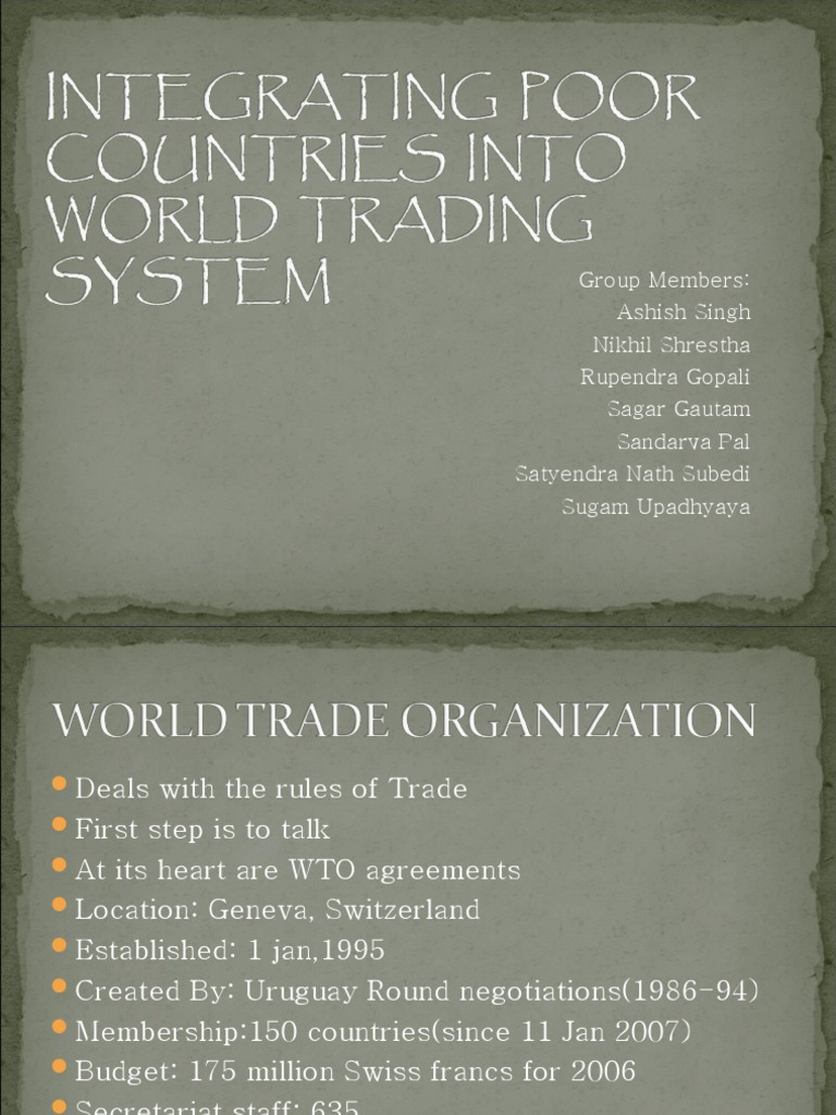 Integrating Poor Countries Into World Trading System 2 | PDF | World ...