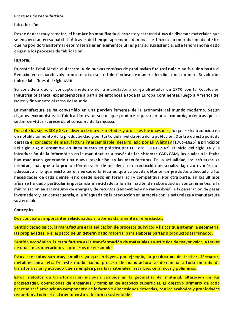 Manufactura | Descargar gratis PDF | Arrabio | Fundición (metalurgia)