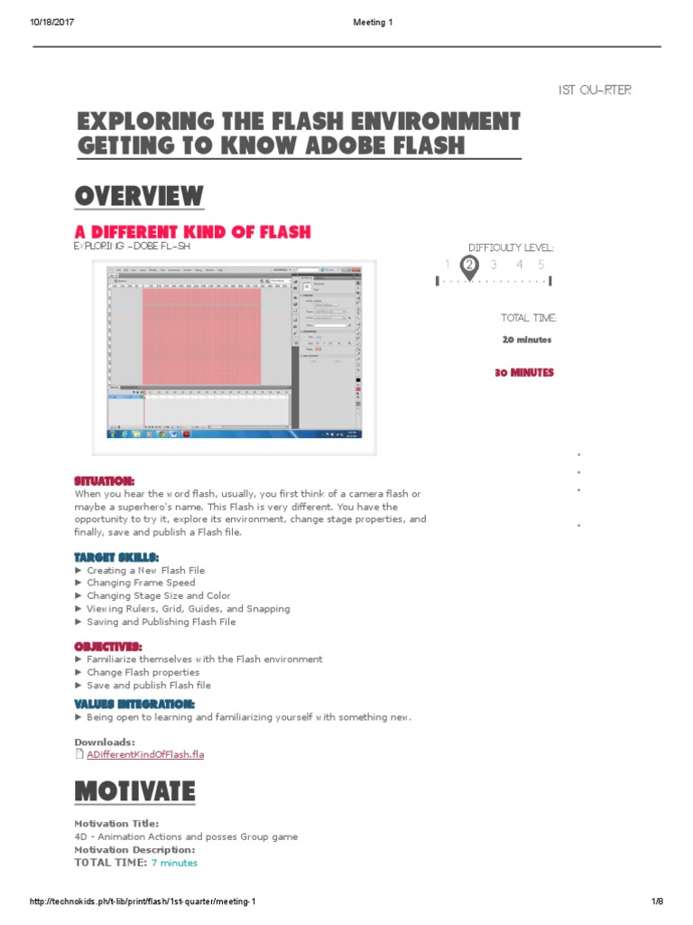 Exploring The Flash Environment Getting To Know Adobe Flash: A ...