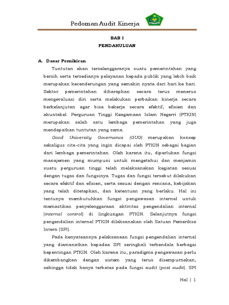 Pedoman Audit Kinerja | PDF