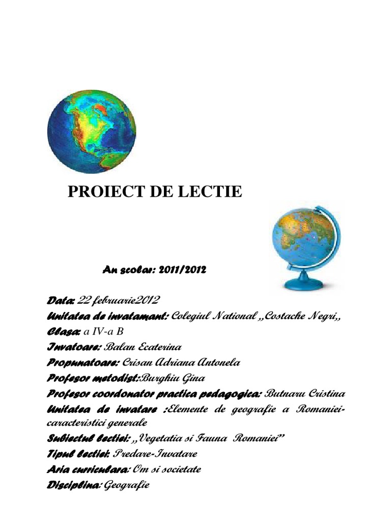 Proiect Geografie-Predare Bun | PDF