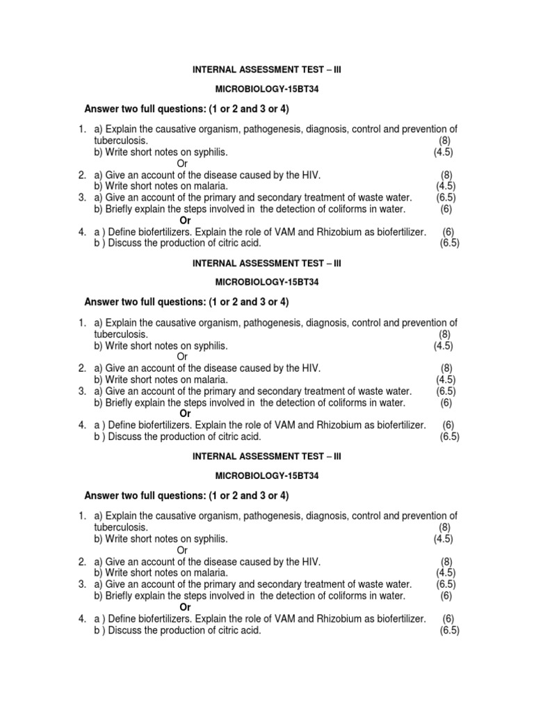 Microbiology and Health Diagnostics Test | PDF | Medical Imaging ...
