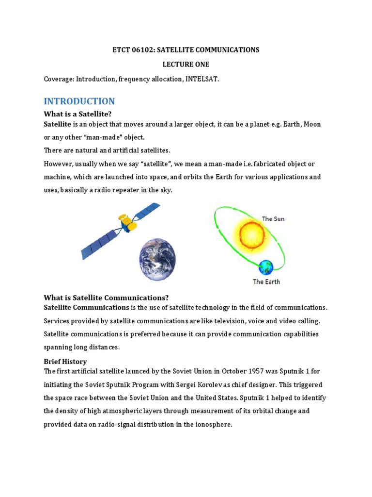 ETCT 06102: Introduction to Satellite Communications | PDF ...