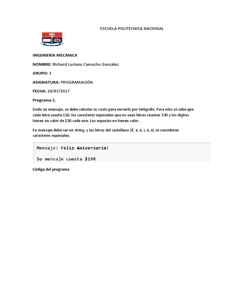 Deb 8 Gr3 Prog1 Richard Camacho | PDF | Archivo de computadora | Programación de computadoras