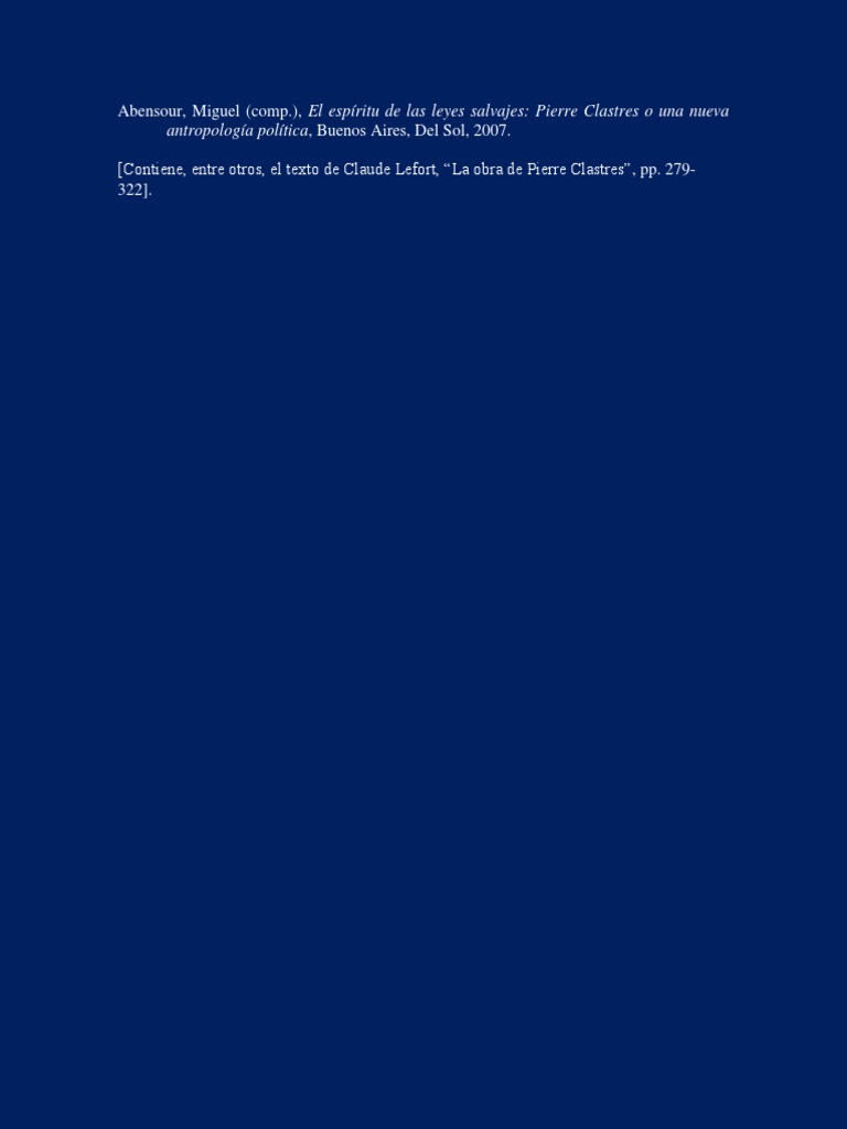 Ficha-Abensour (Comp.) - El Espíritu de Las Leyes Salvajes. Pierre ...