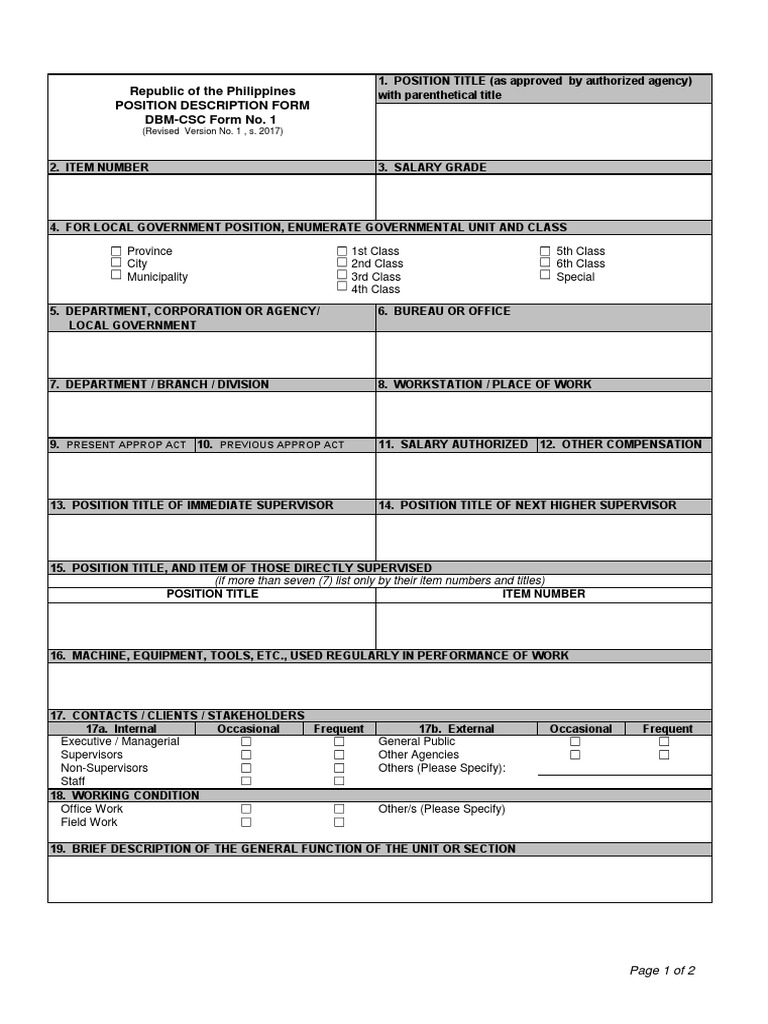 Dbm-csc Form No 1 PDF | Competence (Human Resources) | Supervisor