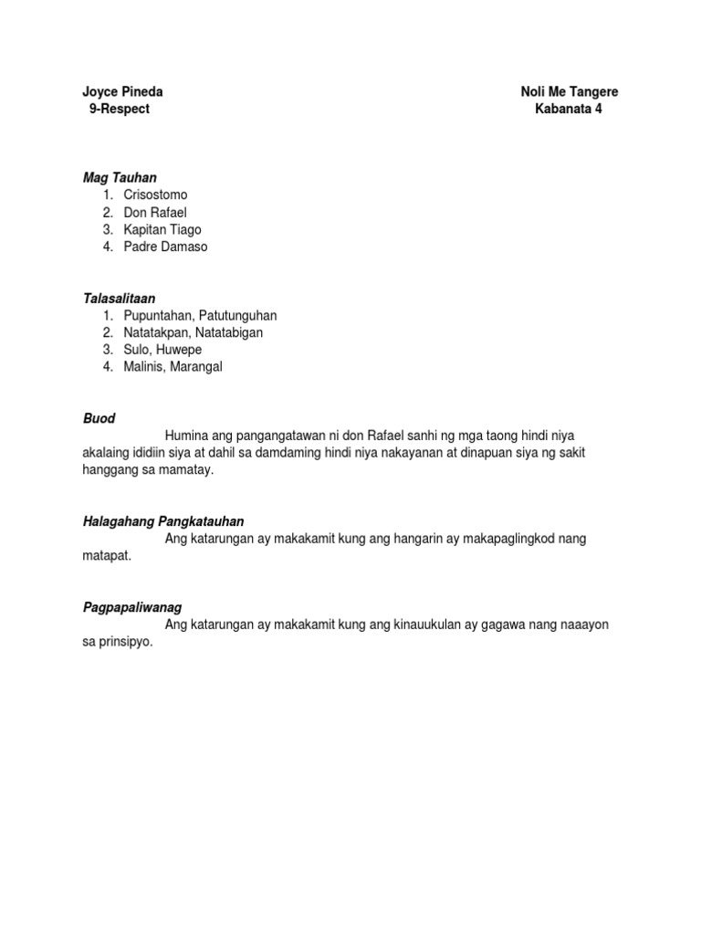 Joyce Pineda Noli Me Tangere | PDF