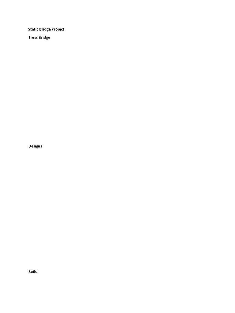 Static Bridge Project | PDF | Truss | Bridge
