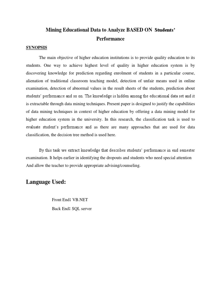 Mining Educational Data To Analyze | PDF | Data Mining | Data