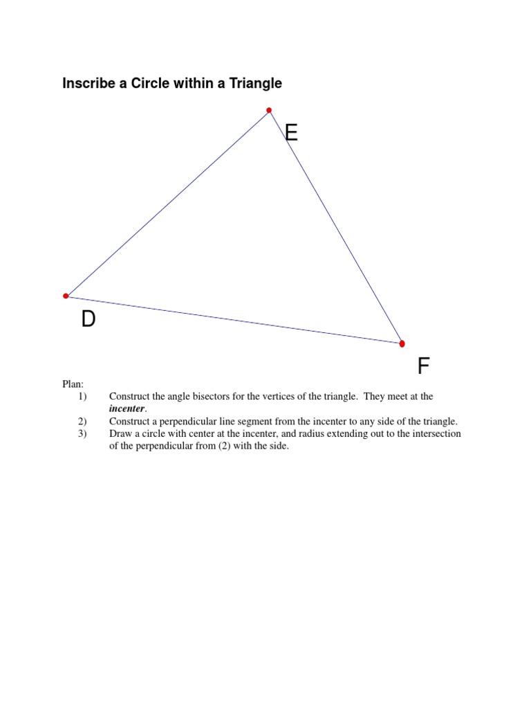 Construction of Incircle | PDF