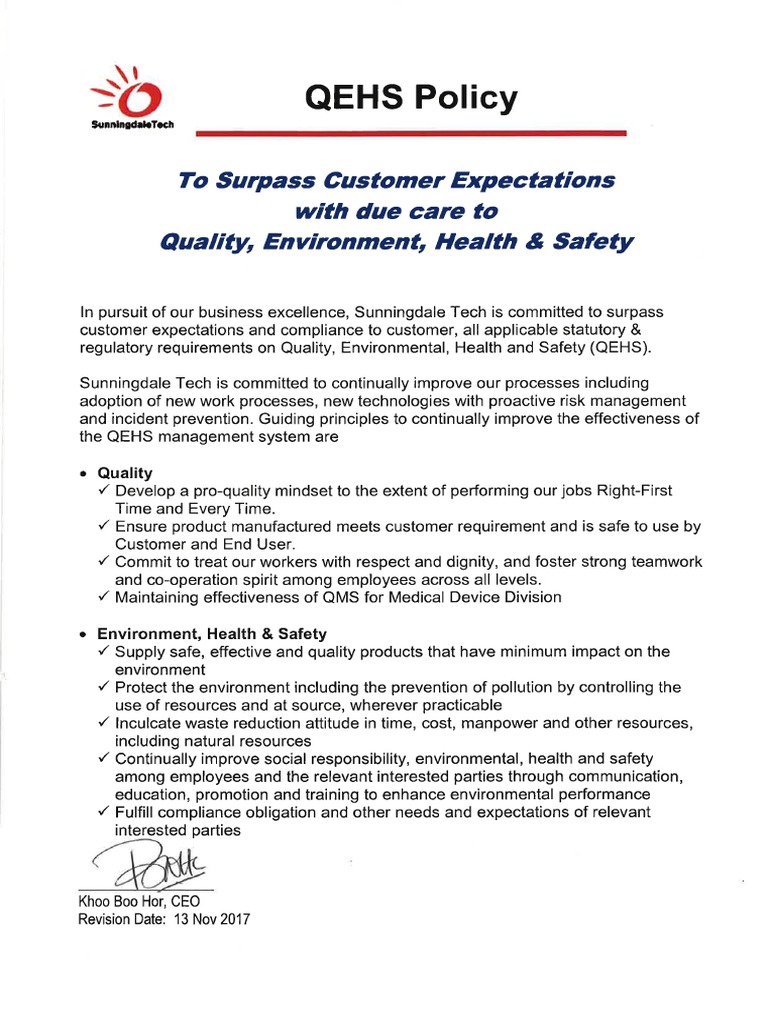 Qehs Policy en Y171113 | PDF