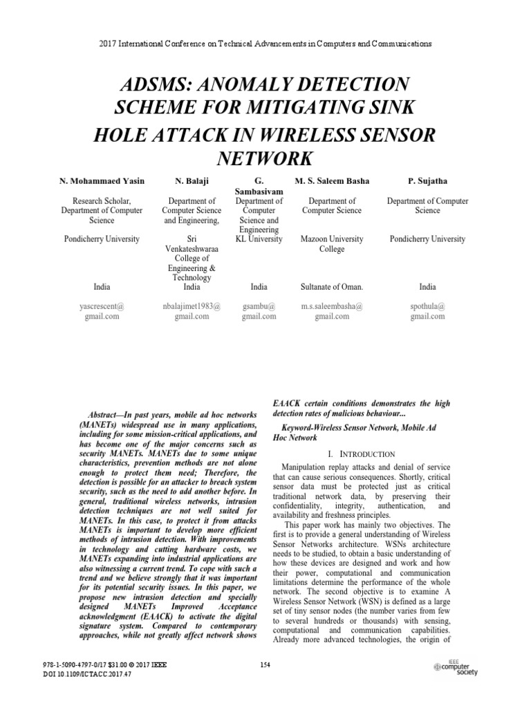 Eaack Pdf Routing Wireless Sensor Network