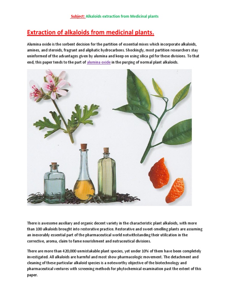 Extraction of Alkaloids From Medicinal Plants | PDF | Thin Layer ...