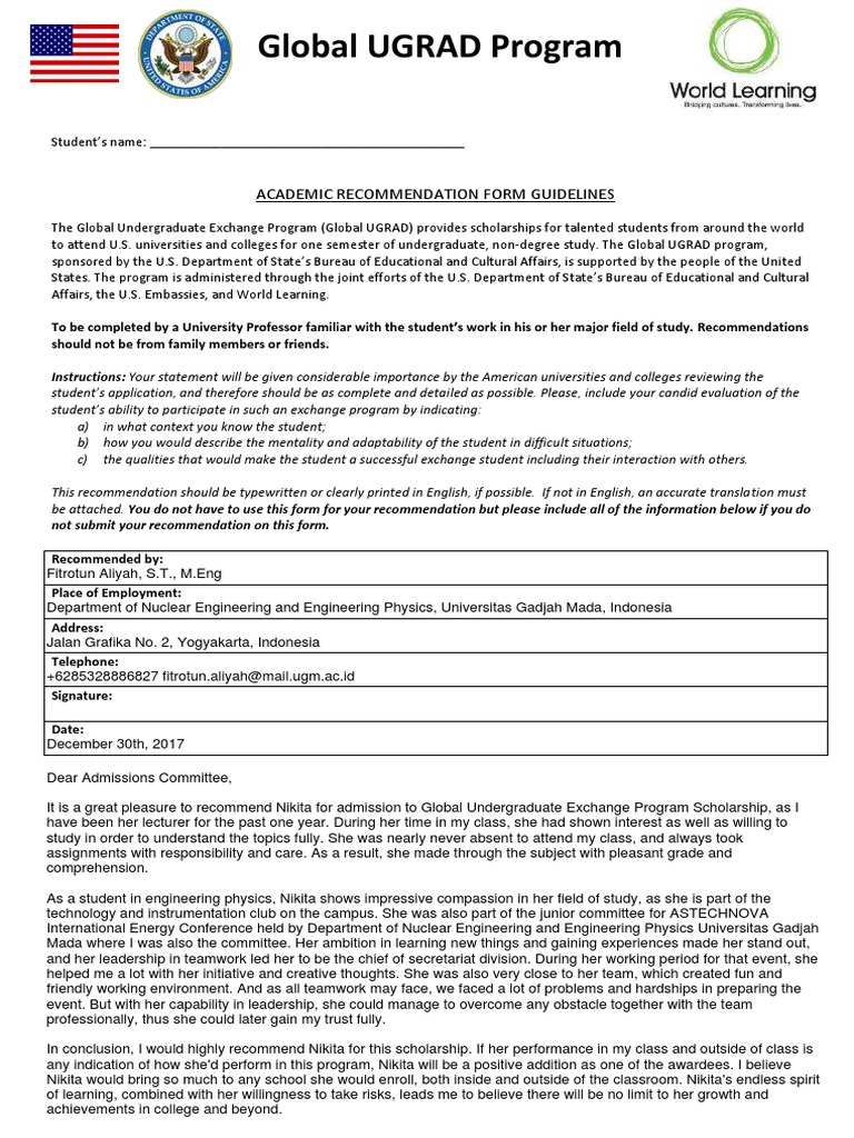 Academic Recommendation for Global UGRAD | PDF | Learning | Cognition