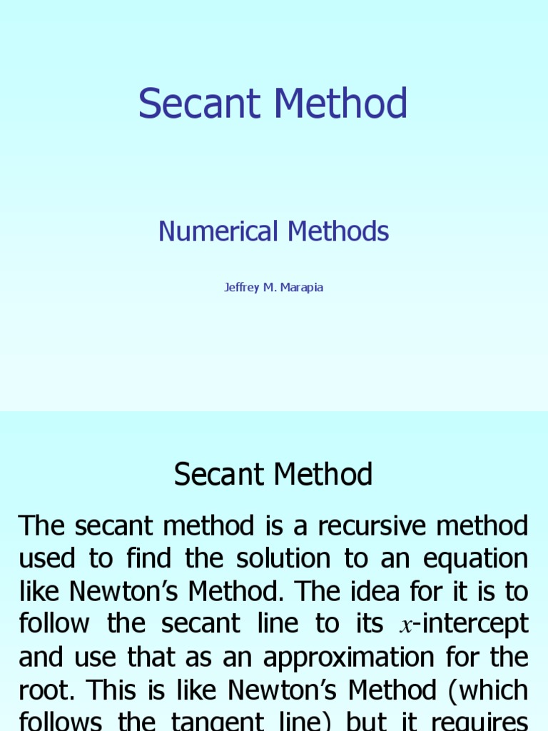 Secant Method | PDF | Derivative | Trigonometric Functions