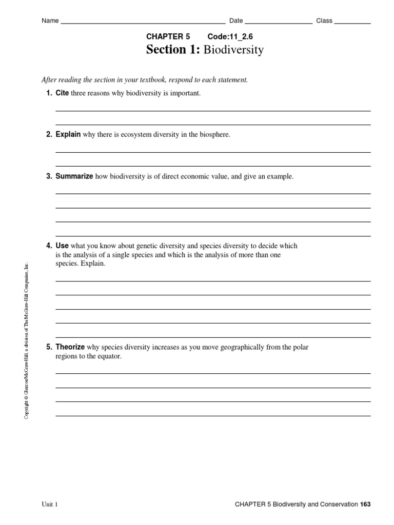 Chapter 5 Biodiversity and Conservation | PDF