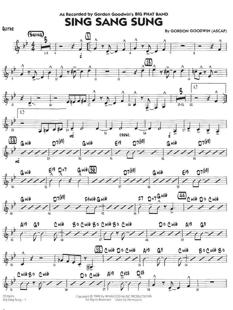 Sing Sang Sung - FULL Big Band - Goodwin - Big Phat Band | PDF