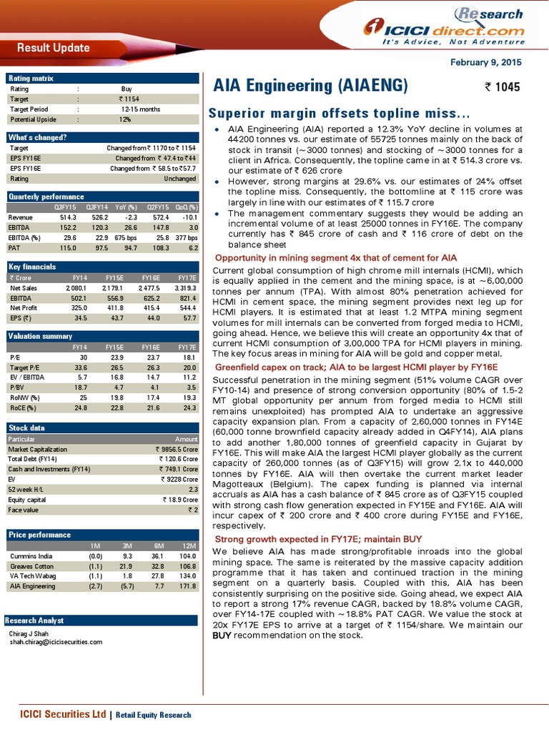 AIA-Engineering-Limited 27 QuarterUpdate | Download Free PDF | Stocks ...