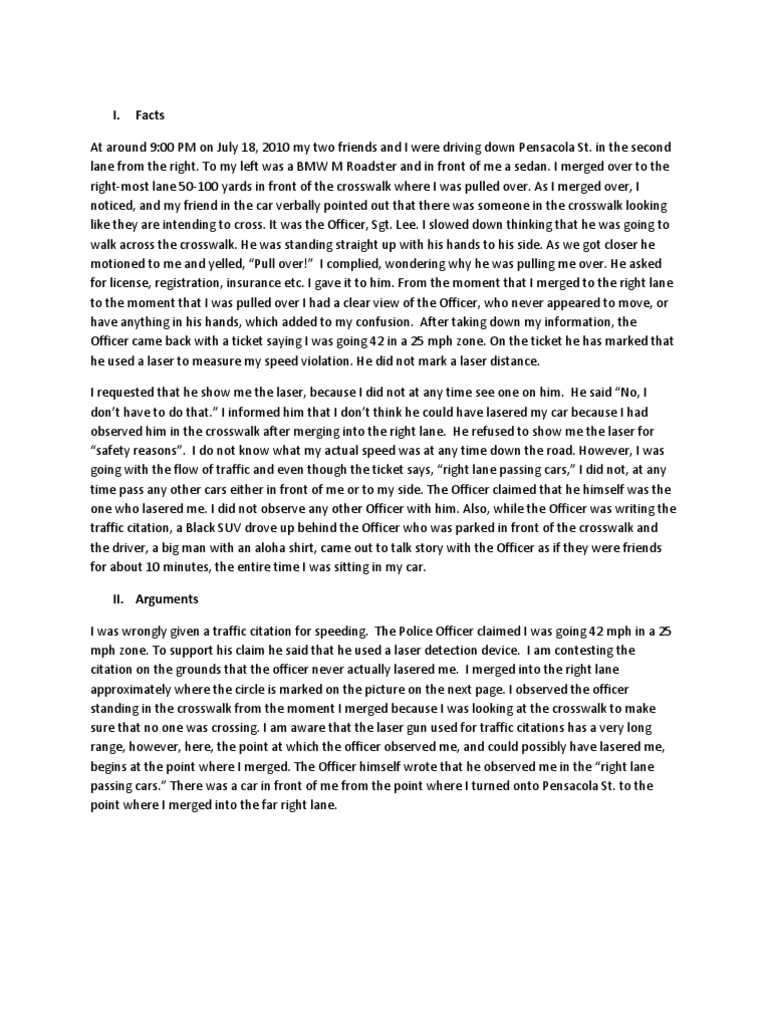 Contesting a Speeding Citation | PDF | Pedestrian Crossing | Traffic